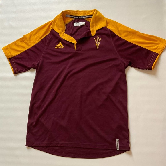 adidas | Shirts | Adidas Maroon And Gold Asu Polo Size M | Poshmark